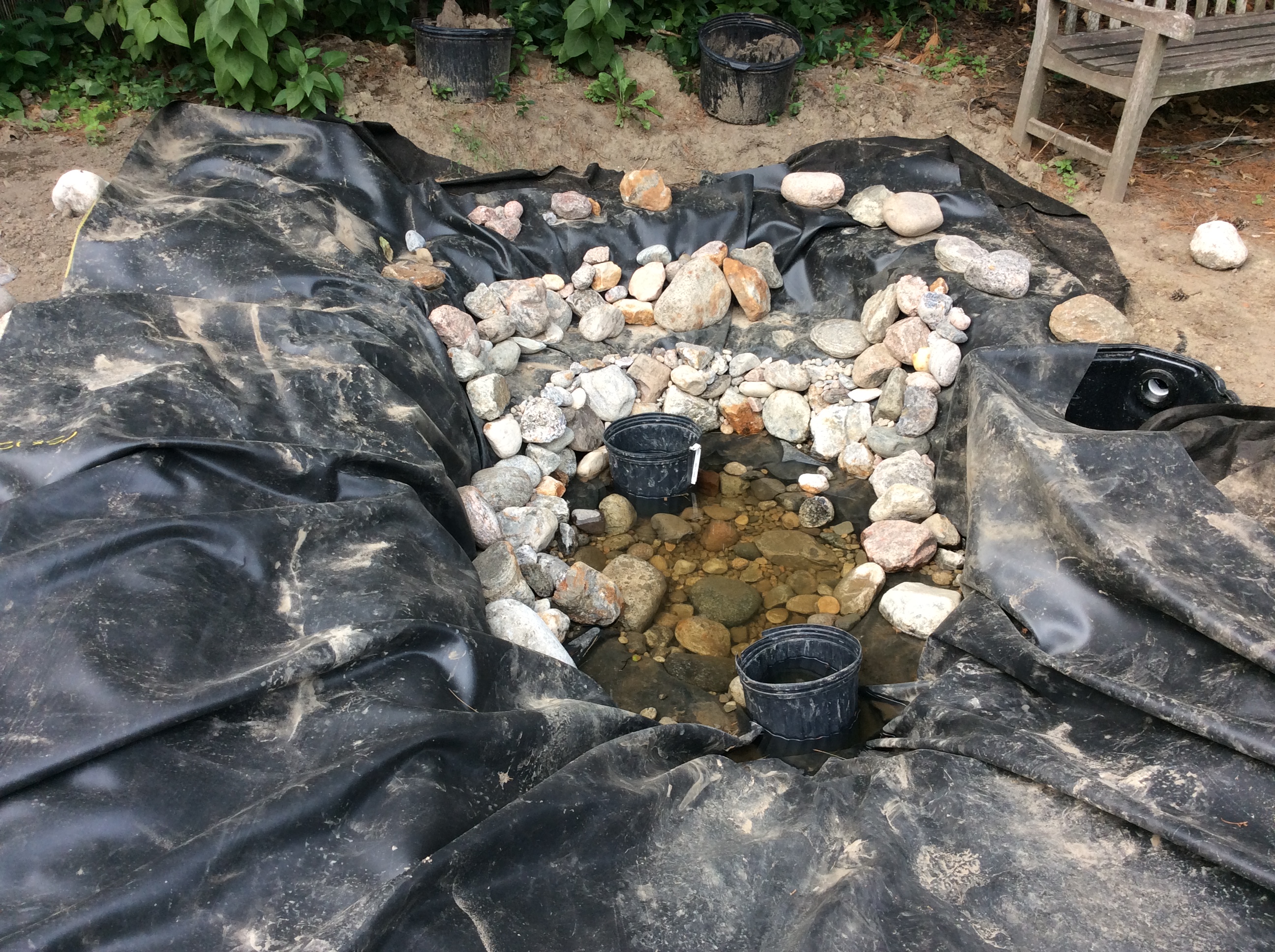 Building our stream and pond – The Corner Pollinator Garden and ...